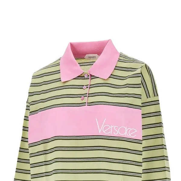 Versace Jersey Polo Shirt With Logo Embroidery