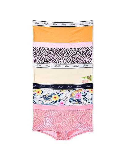 Pink 5-pack Logo Cotton Boyshort Panties