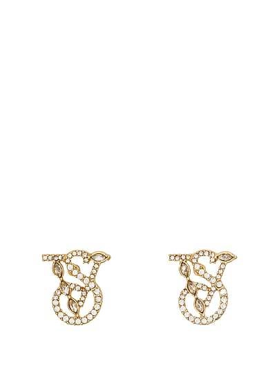 VICTORIA'S SECRET BEAUTY Diamanté Logo Stud Earrings - Gold