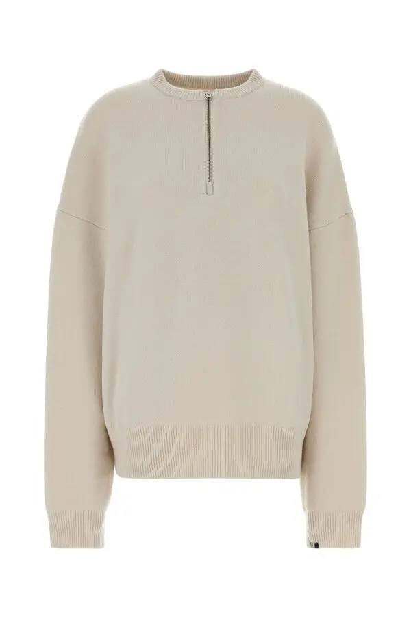 Extreme Cashmere Ivory Stretch Cashmere Blend N°496 Oversize Sweater - White
