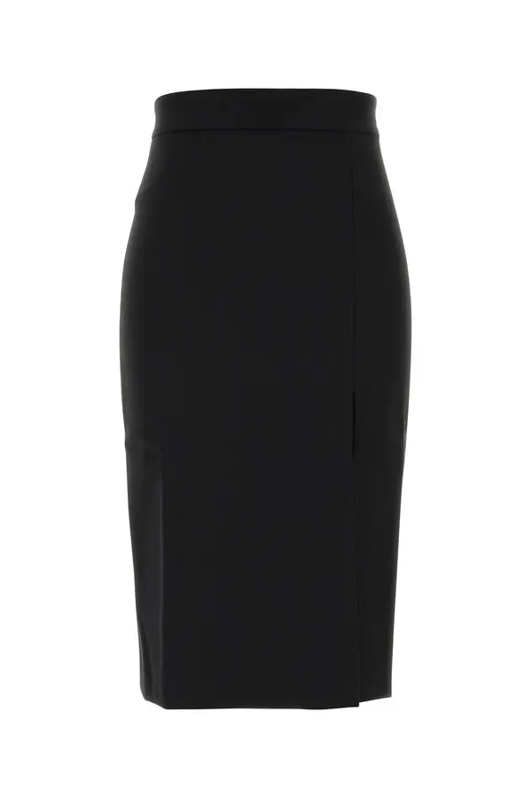 Andamane Stretch Gabardine Skirt With Side Slits