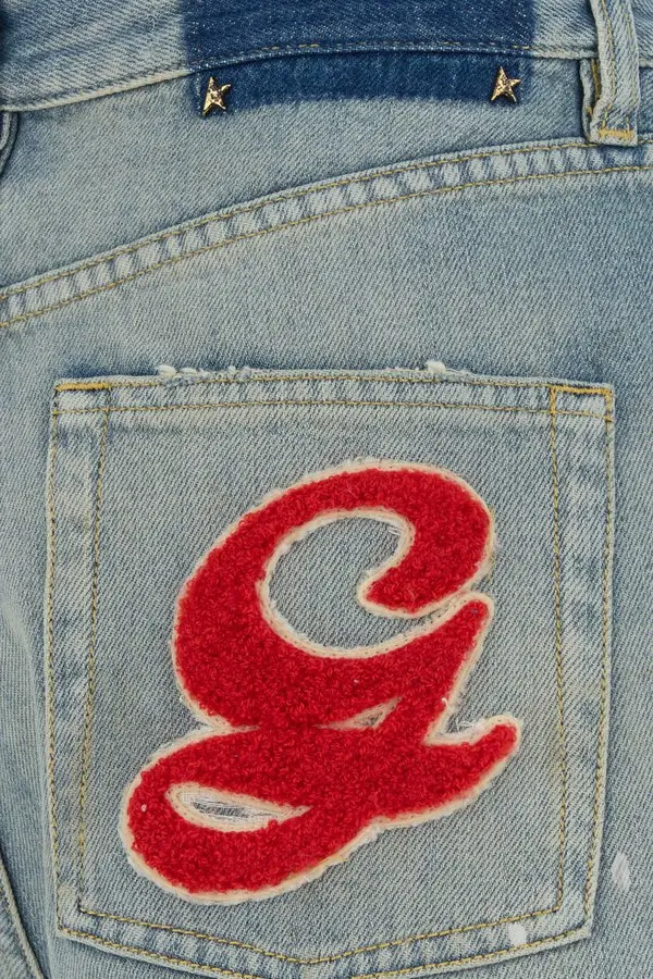 GOLDEN GOOSE Boyfriend Jeans With G Patch And Star Embellishments