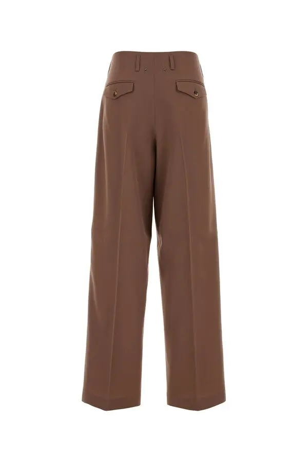 GOLDEN GOOSE Antiqued Wool Wide-leg Pants
