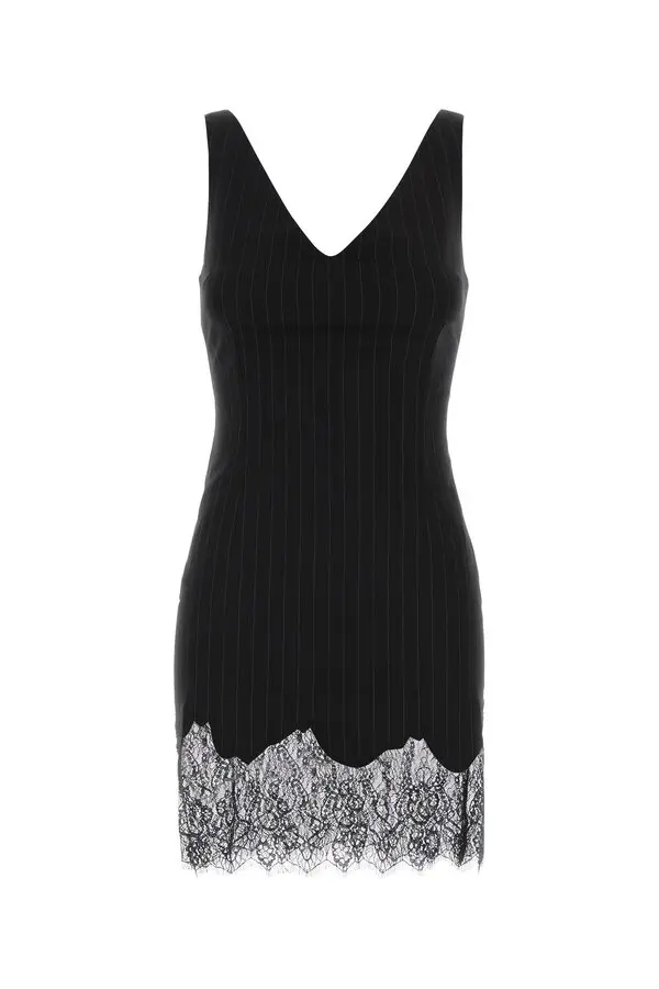 Andamane Embroidered Twill V-neck Mini Dress