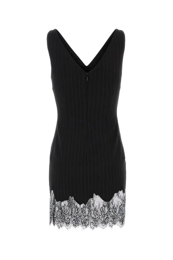 Andamane Embroidered Twill V-neck Mini Dress
