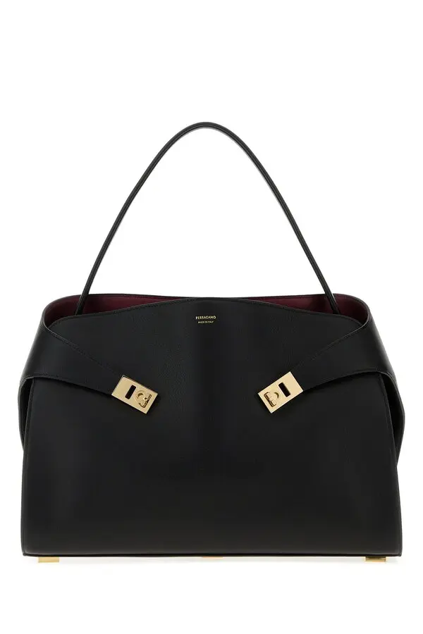 FERRAGAMO Leather Large Hug Soft Shoulder Bag