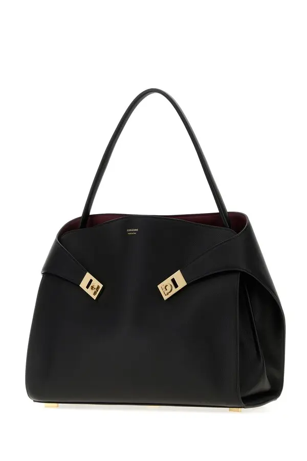 FERRAGAMO Leather Large Hug Soft Shoulder Bag