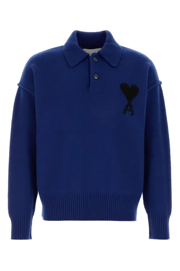 AMI Paris Electric Wool Polo Shirt