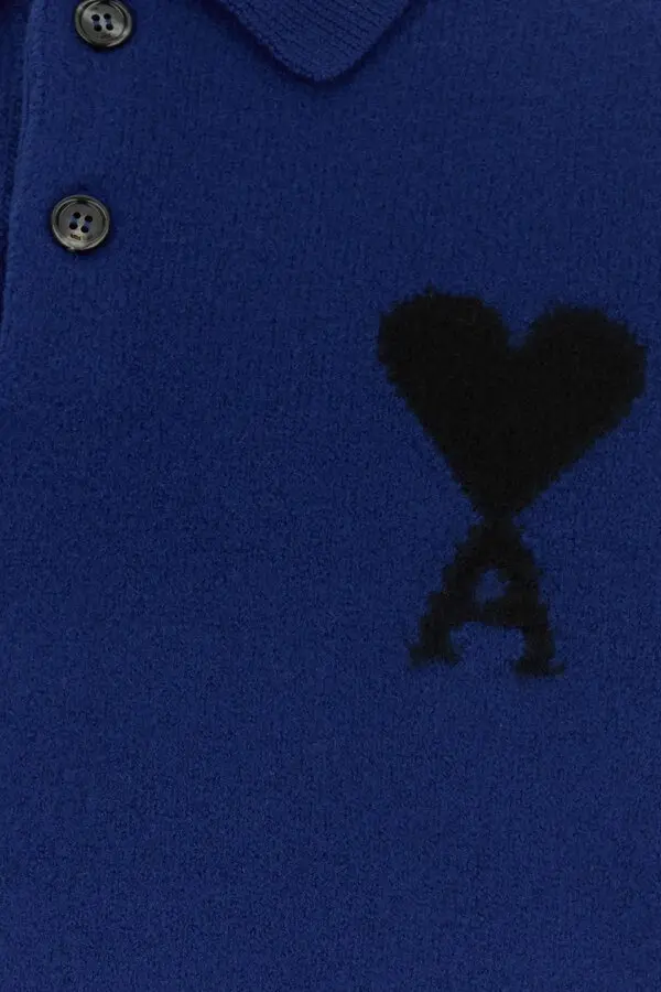 AMI Paris Electric Wool Polo Shirt