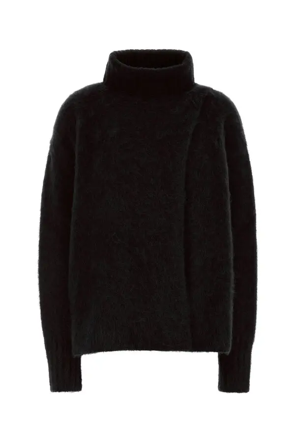 UMA WANG Stretch Alpaca Blend Sweater - Black
