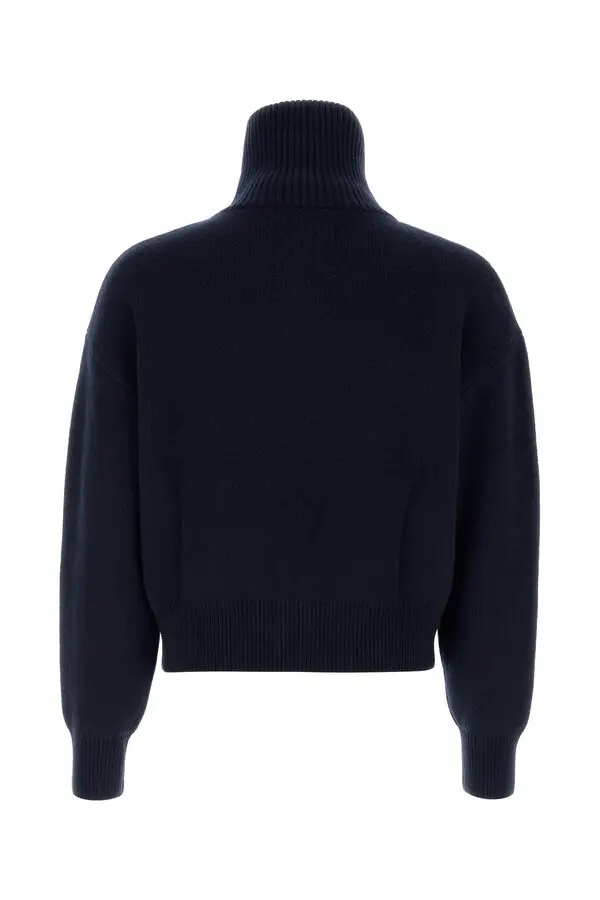 Extreme Cashmere Navy Cashmere High Neck Cardigan