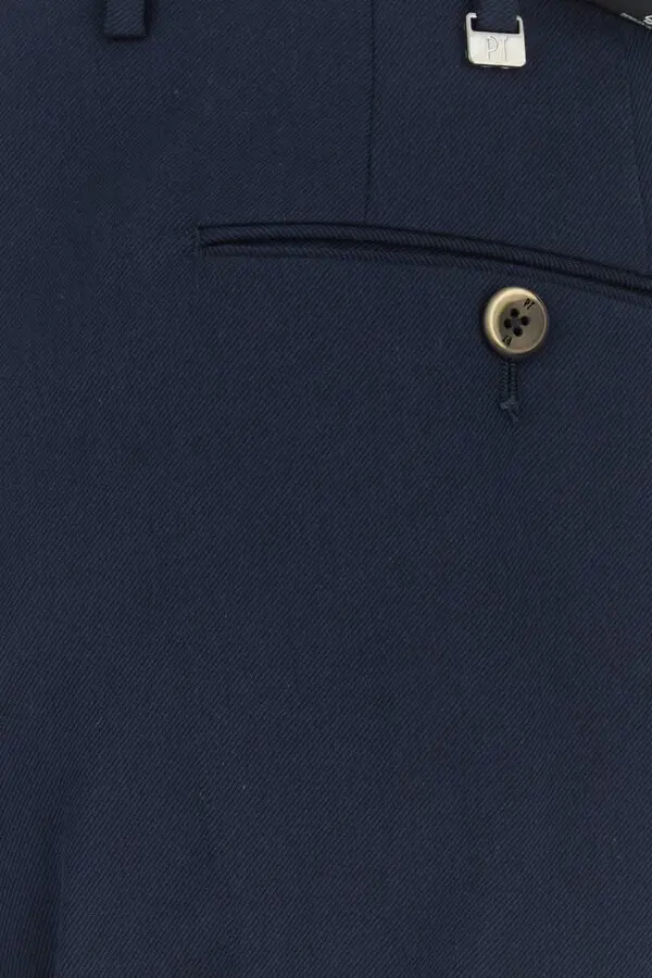 PT TORINO Navy Cotton Blend Pant