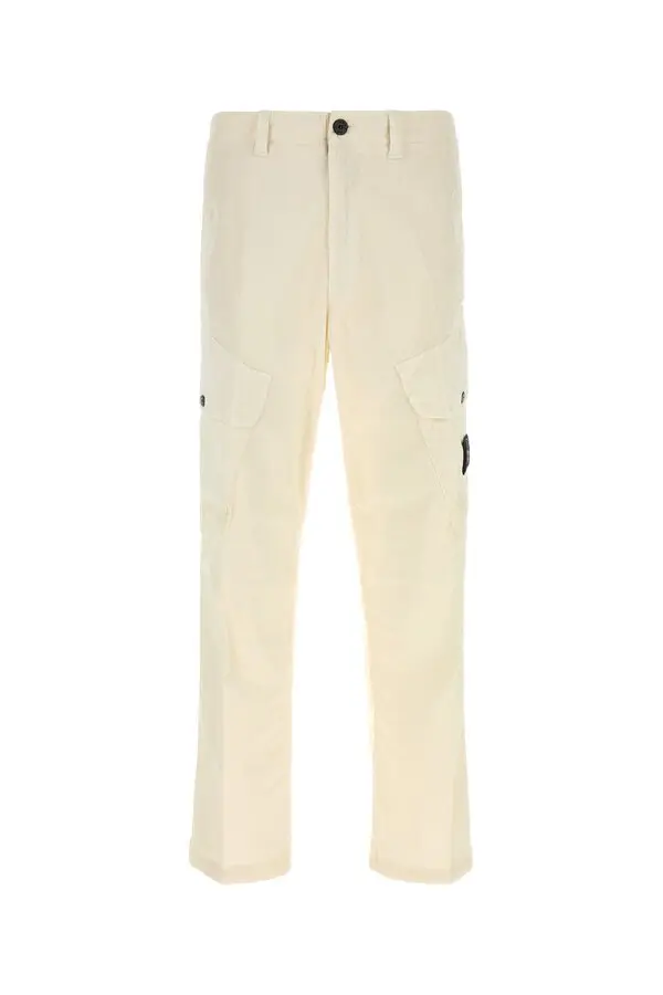 Stone Island Ivory Stretch Cotton Cargo Pant