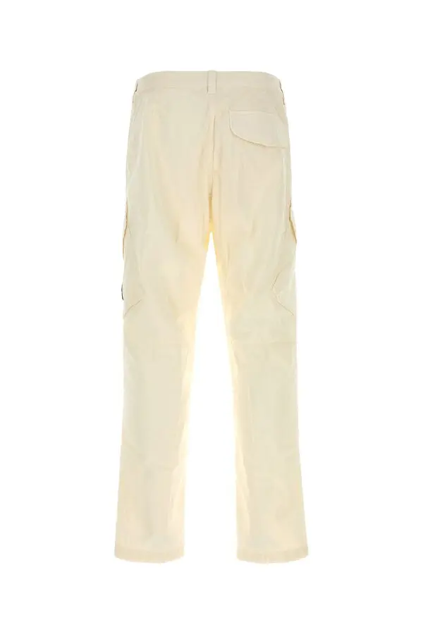 Stone Island Ivory Stretch Cotton Cargo Pant