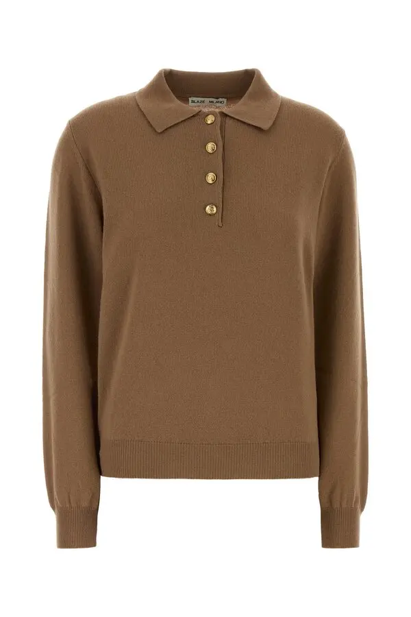 BLAZE Camel Wool Blend Highland Polo Shirt