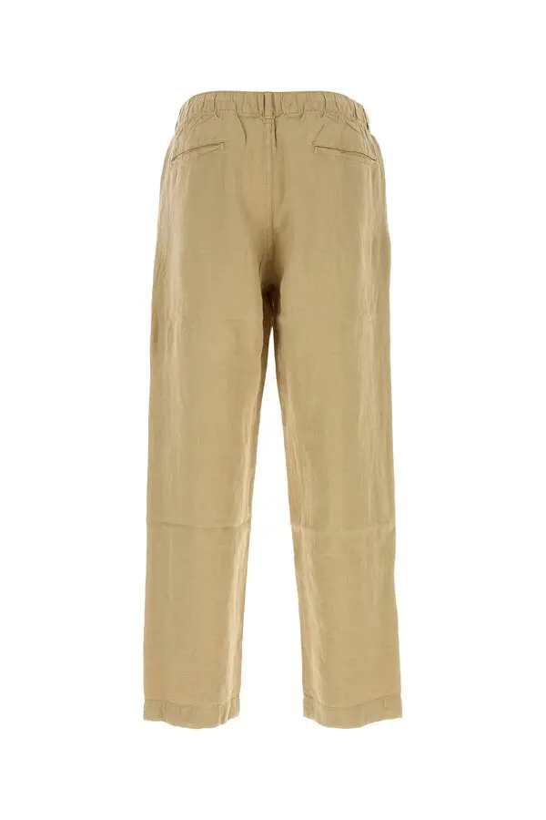 Polo Ralph Lauren Beige Linen Pleated Trousers