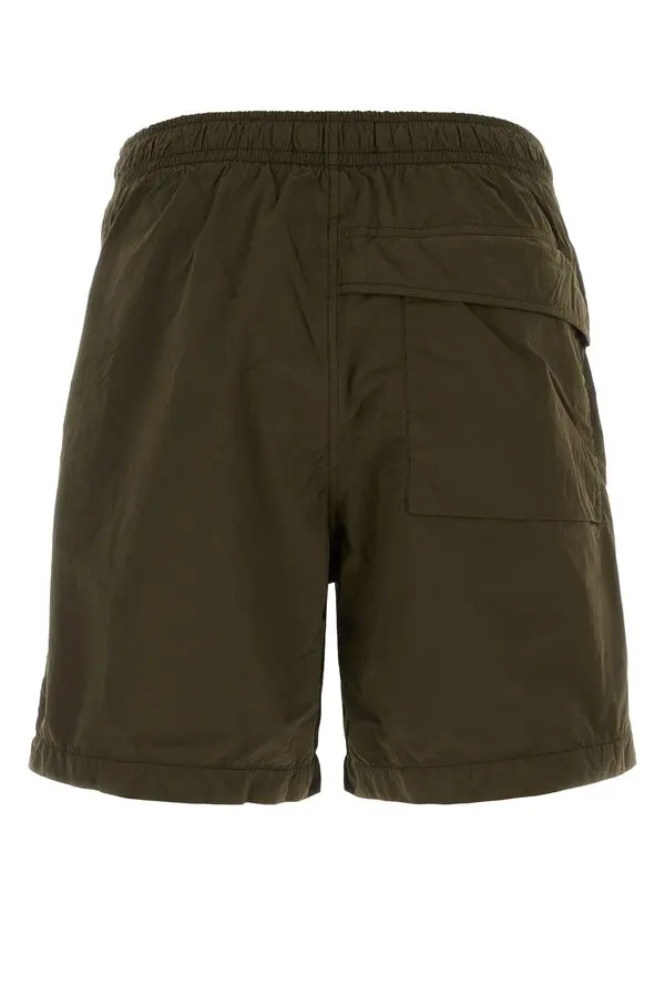 Stone Island Olive Nylon Bermuda Shorts