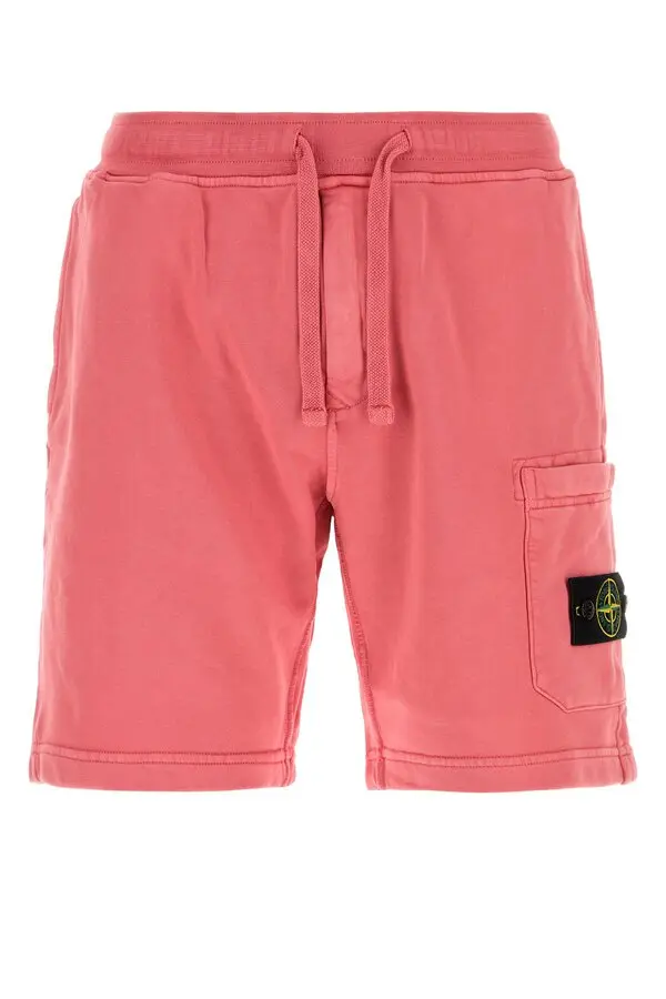 Stone Island Cotton Bermuda Shorts With Detachable Logo