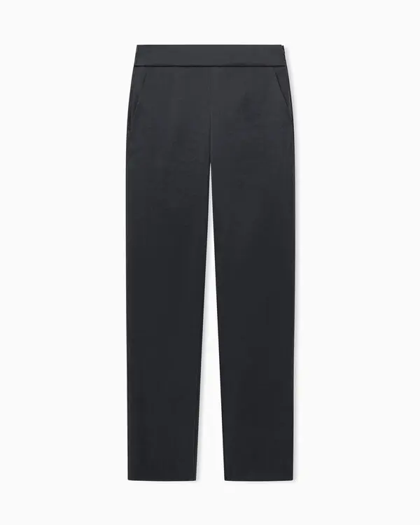 Giorgio Armani Slim-fit Trousers In Compact Stretch Silk