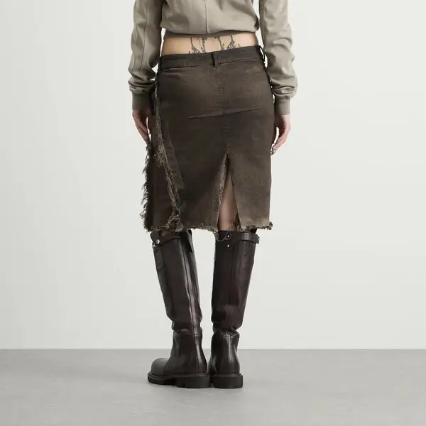 Rick Owens Spliced Denim Skirt