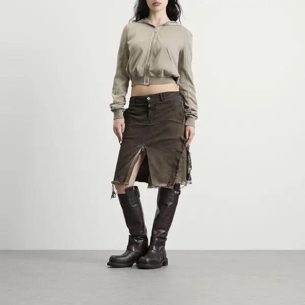 Rick Owens Spliced Denim Skirt