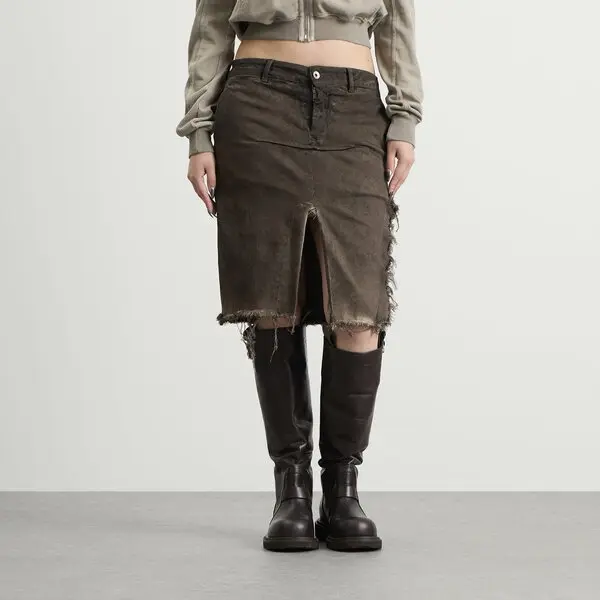 Rick Owens Spliced Denim Skirt