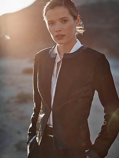 Overland Kyra Calfskin Leather Jacket - Black