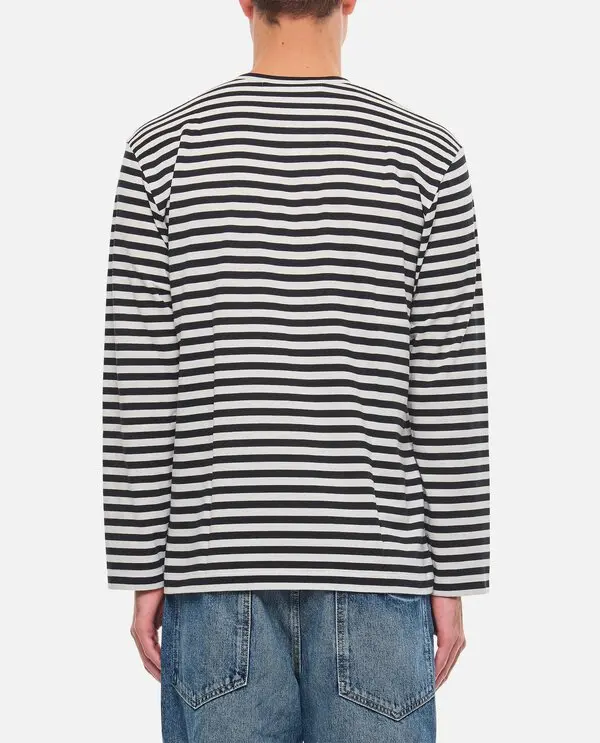Play Comme Des Garcon Play Comme Des Garcons Striped Long Sleeve T-shirt - Nero