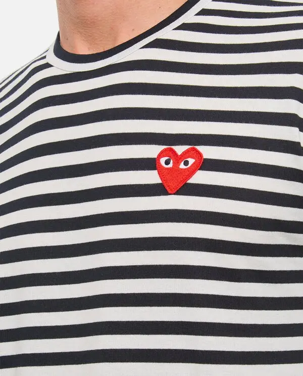 Play Comme Des Garcon Play Comme Des Garcons Striped Long Sleeve T-shirt - Nero