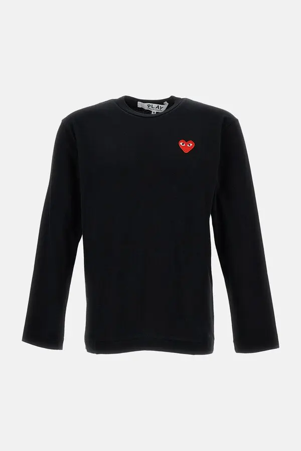 Play Comme Des Garcon Red Heart Emblem T-shirt - Nero