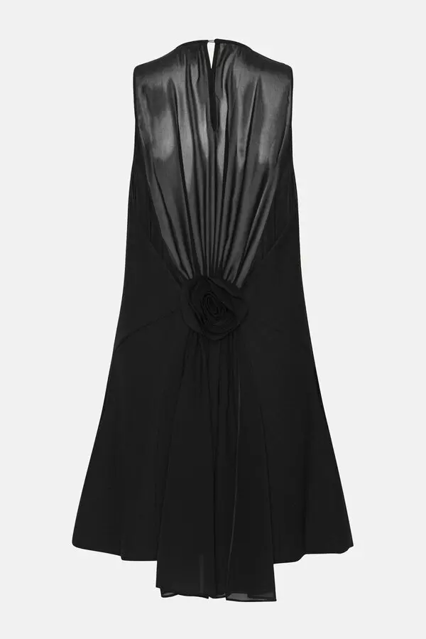 ROTATE BY BIRGER CHRISTENSEN Crepe Trapeze Dress - Nero