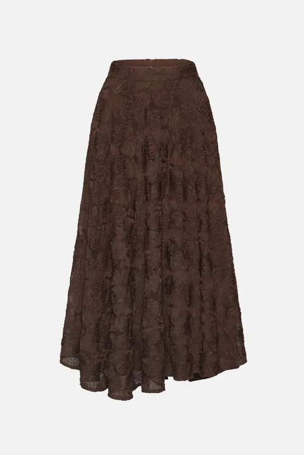 ROTATE BY BIRGER CHRISTENSEN Mesh Skirt With Floral Motifs