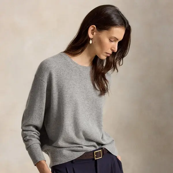 Ralph Lauren Cashmere Crewneck Sweater - Gray Heather