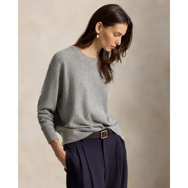 Ralph Lauren Cashmere Crewneck Sweater - Gray Heather