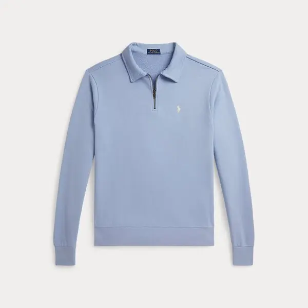 Ralph Lauren Loopback Fleece Collared Sweatshirt - Chambray Blue