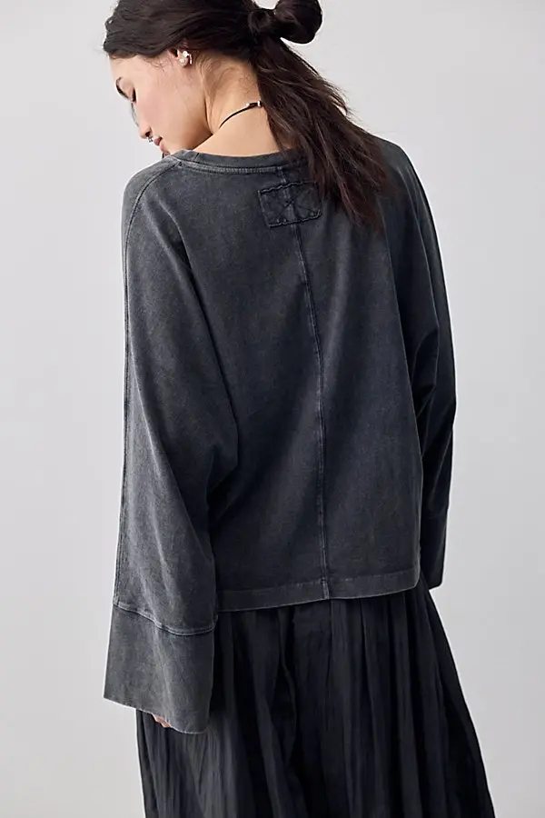 Free People We The Free Atlas Dolman Long Sleeve Top - Black