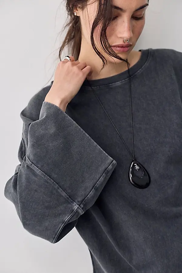 Free People We The Free Atlas Dolman Long Sleeve Top - Black