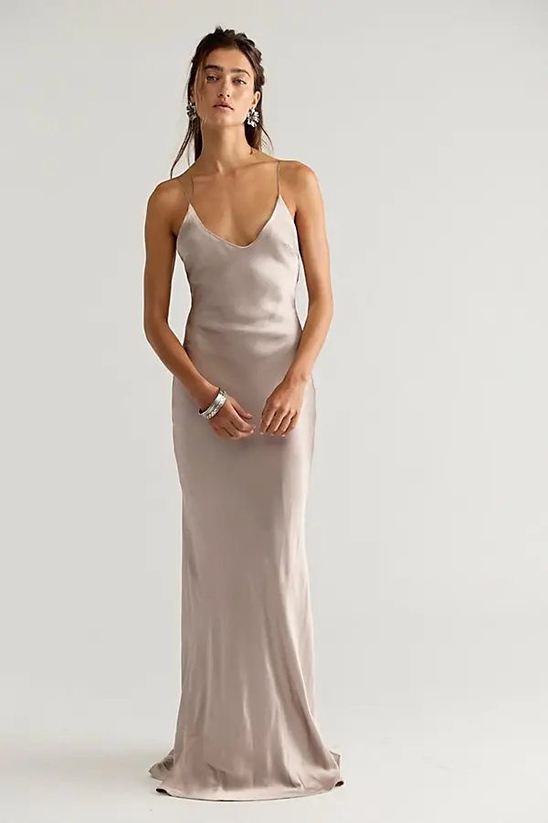 Bec & Bridge Florence Scoop Neck Maxi Dress - Silver