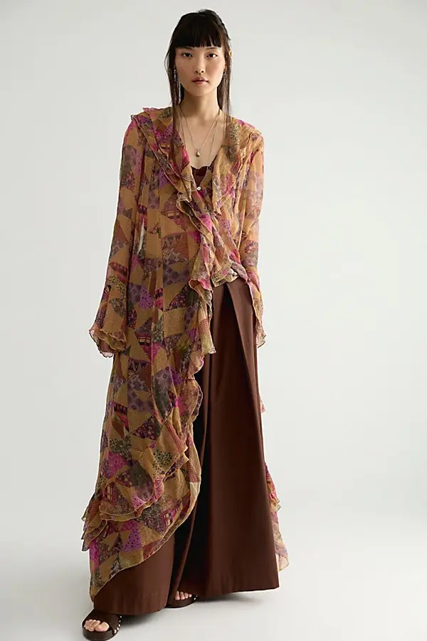 Free People Heirloom Printed Maxi Top