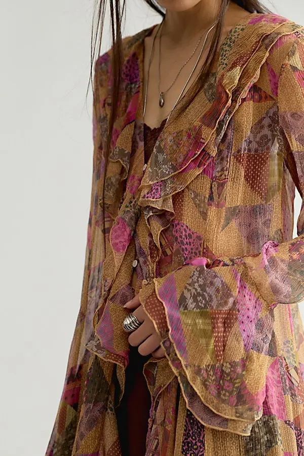Free People Heirloom Printed Maxi Top