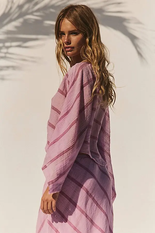 Free People Paula Patterned Skirt Set - Lilac Combo