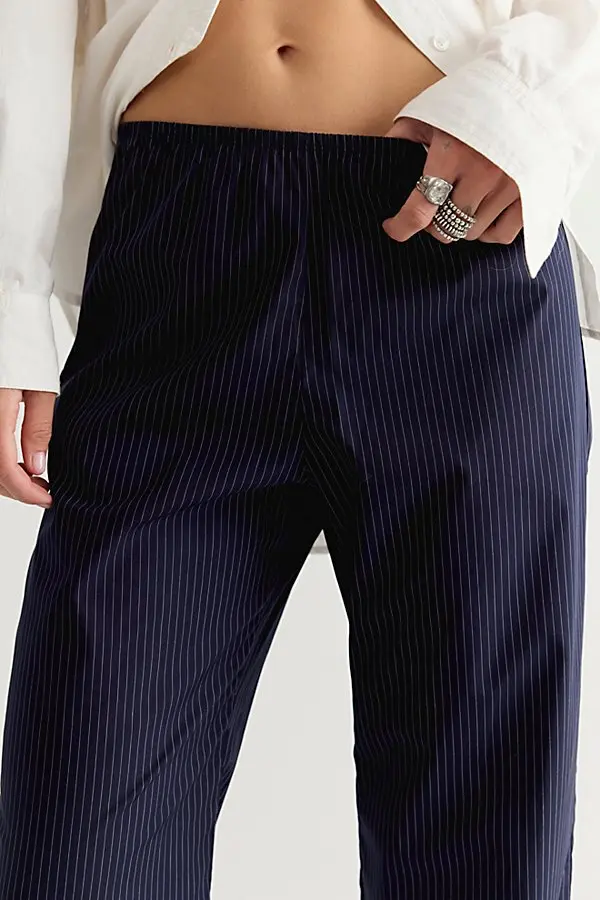 Donni. Pop Pinstripe Simple Pants - Navy