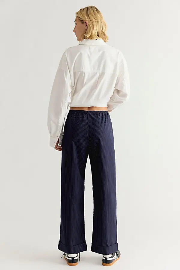 Donni. Pop Pinstripe Simple Pants - Navy