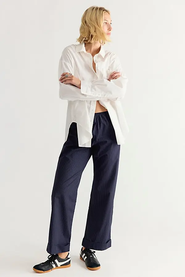Donni. Pop Pinstripe Simple Pants - Navy