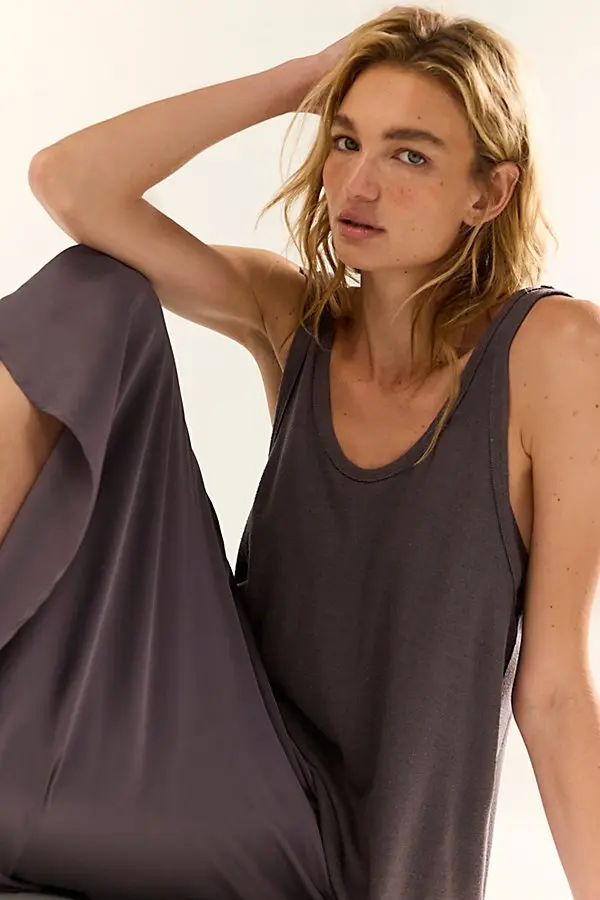 Free People We The Free Scoop Neck Silk Tank - Celestial Breeze
