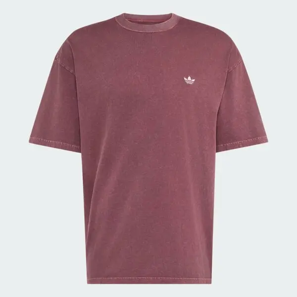 Adidas Trefoil Essentials Washed Loose Dropped Shoulder Tee - Maroon