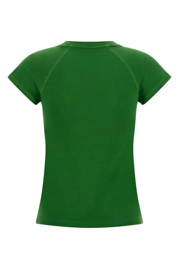 Loewe Small Fit Cotton Blend T-shirt With Anagram Embroidery - Green