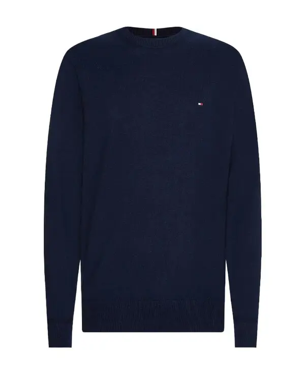Tommy Hilfiger Round Neck Sweater With Ribbed Detailing - Black