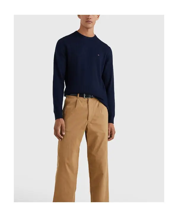 Tommy Hilfiger Round Neck Sweater With Ribbed Detailing - Black