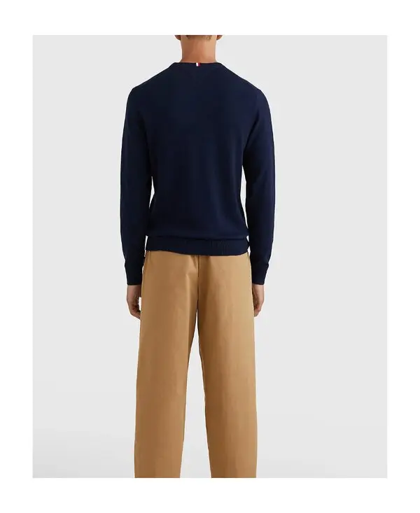 Tommy Hilfiger Round Neck Sweater With Ribbed Detailing - Black
